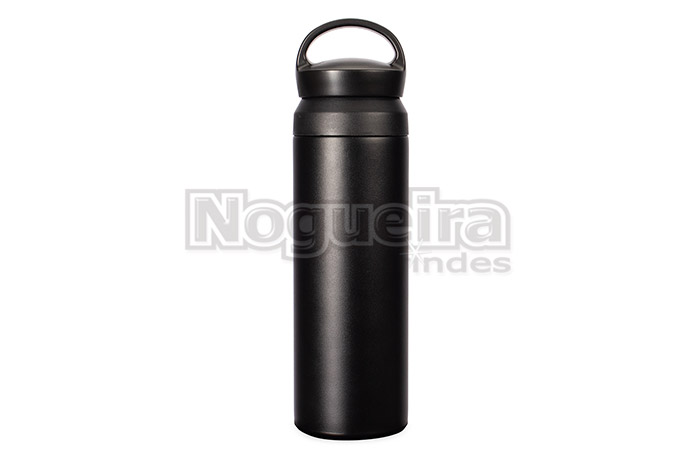 Garrafa Térmica Preta de 500 ml Personalizada com sua Logo